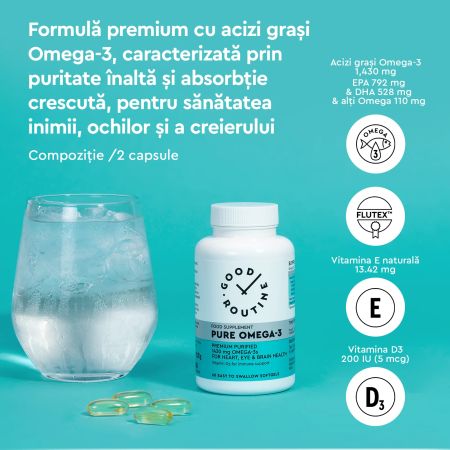 Pure Omega 3, 60 capsule gelationase moi, Good Routine : Bebe Tei