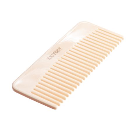 Pieptene din acetat de celuloza cu husa din piele vegana, B : Bebe Tei