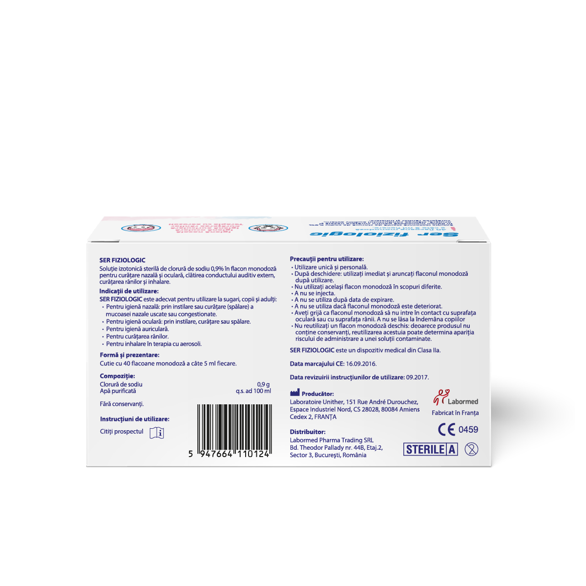 Ser fiziologic, 40 x 5 ml, Labormed : Bebe Tei