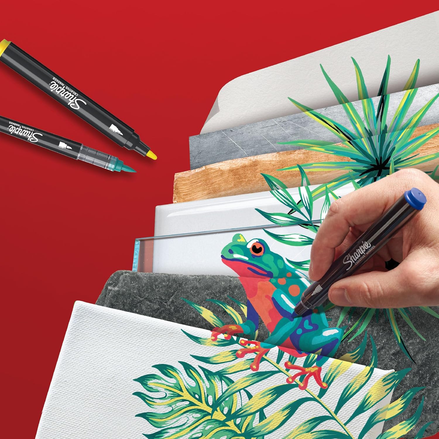 Marker acrilic cu varf rotund, Rosu, 1 bucata, Sharpie : Bebe Tei