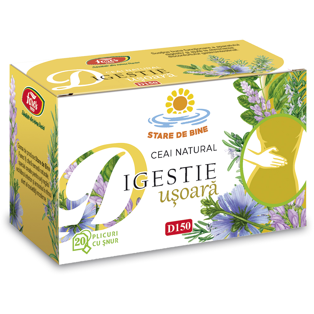 Ceai digestie usoara Stare de bine, 20 plicuri, Fares : Bebe Tei