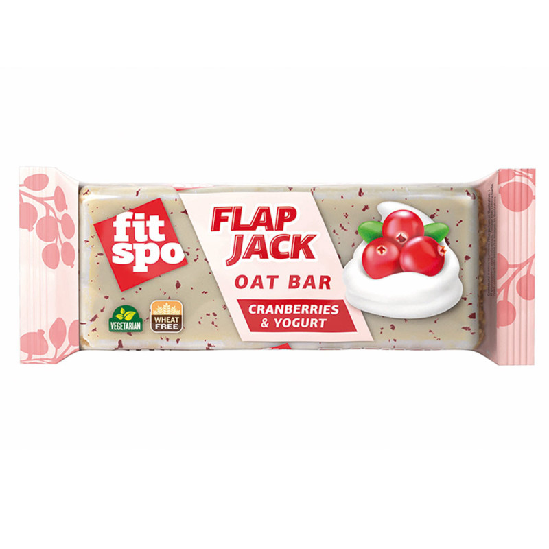 Baton de ovaz Flapjack, Cranberries and Yogurt, 90 g, FitSp : Bebe Tei