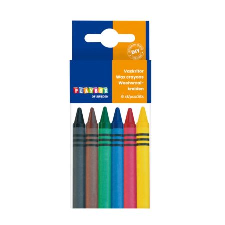 Creioane colorate cerate cu diametrul de 8 mm, 3 ani+, 6 bu : Bebe Tei