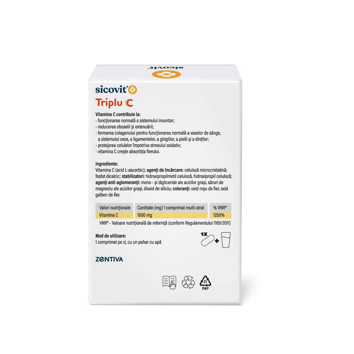 Sicovit Triplu C, 24 comprimate, Zentiva : Bebe Tei