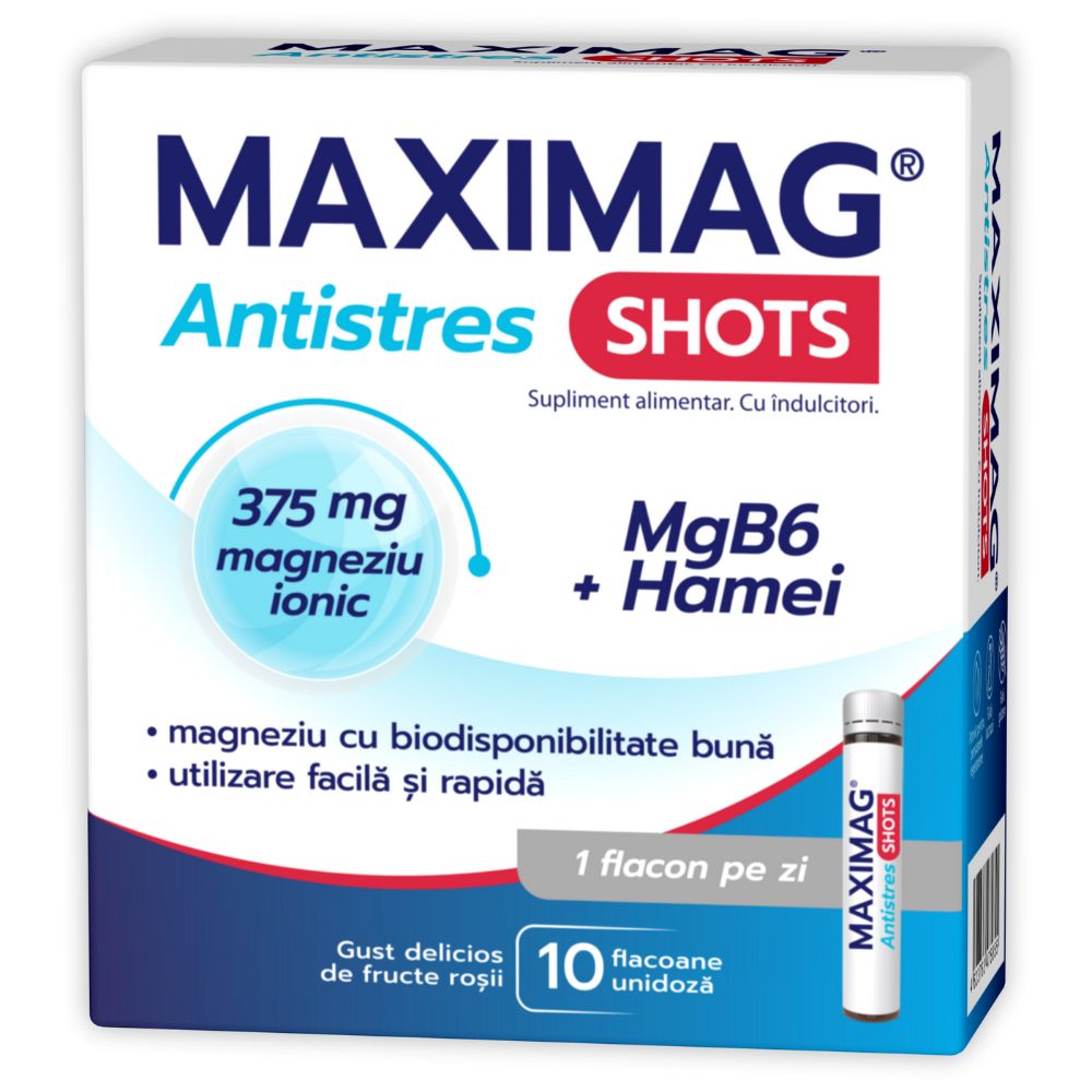 MaxiMag Antistres Shots, 10 fiole, Zdrovit : Bebe Tei