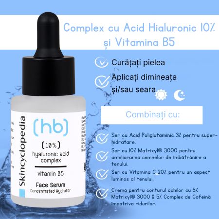 Serum de fata cu 10% Acid Hialuronic si Vitamina B5, 30 ml, : Bebe Tei