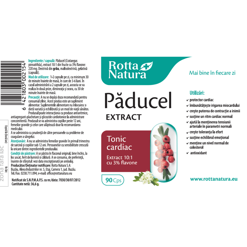 Paducel extract, 90 capsule, Rotta Natura : Bebe Tei