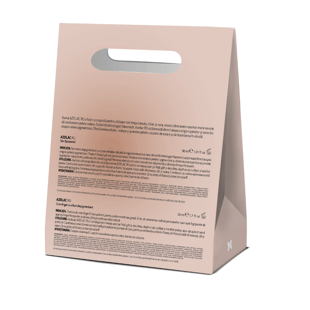 Pachet ser lipozomal + crema-gel cu efect depigmentant Azel : Bebe Tei