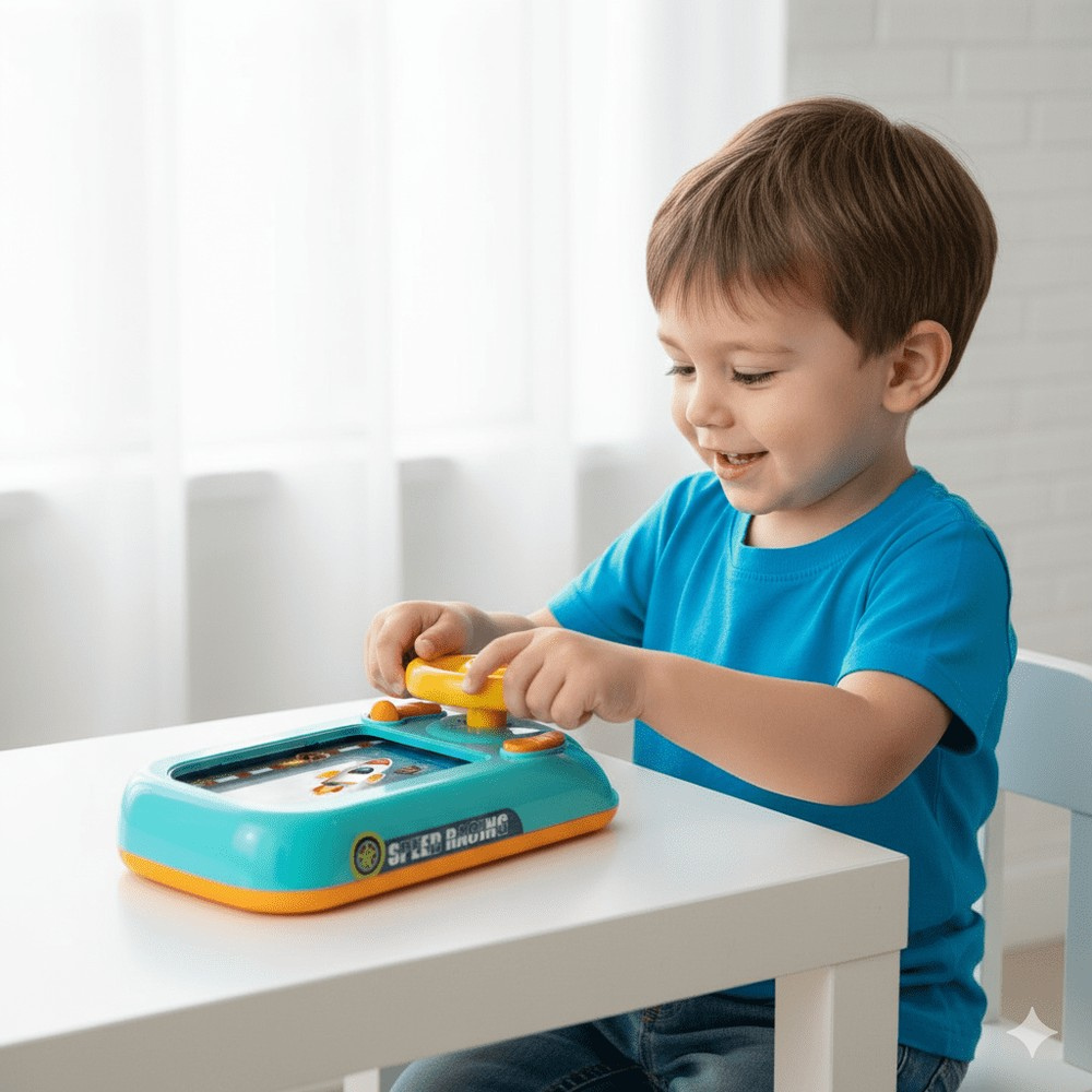 Simulator de curse cu volan de condus, +3 ani, Mini Racer : Bebe Tei