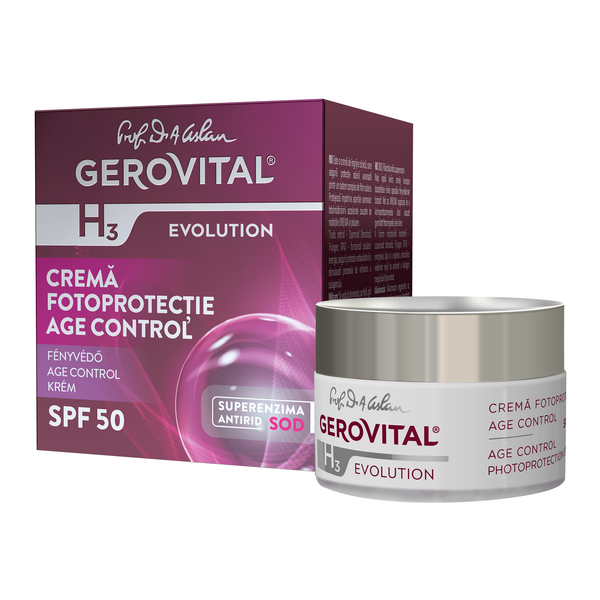 Crema fotoprotectie Age Control cu SPF50 H3 Evolution, 50 m : Bebe Tei