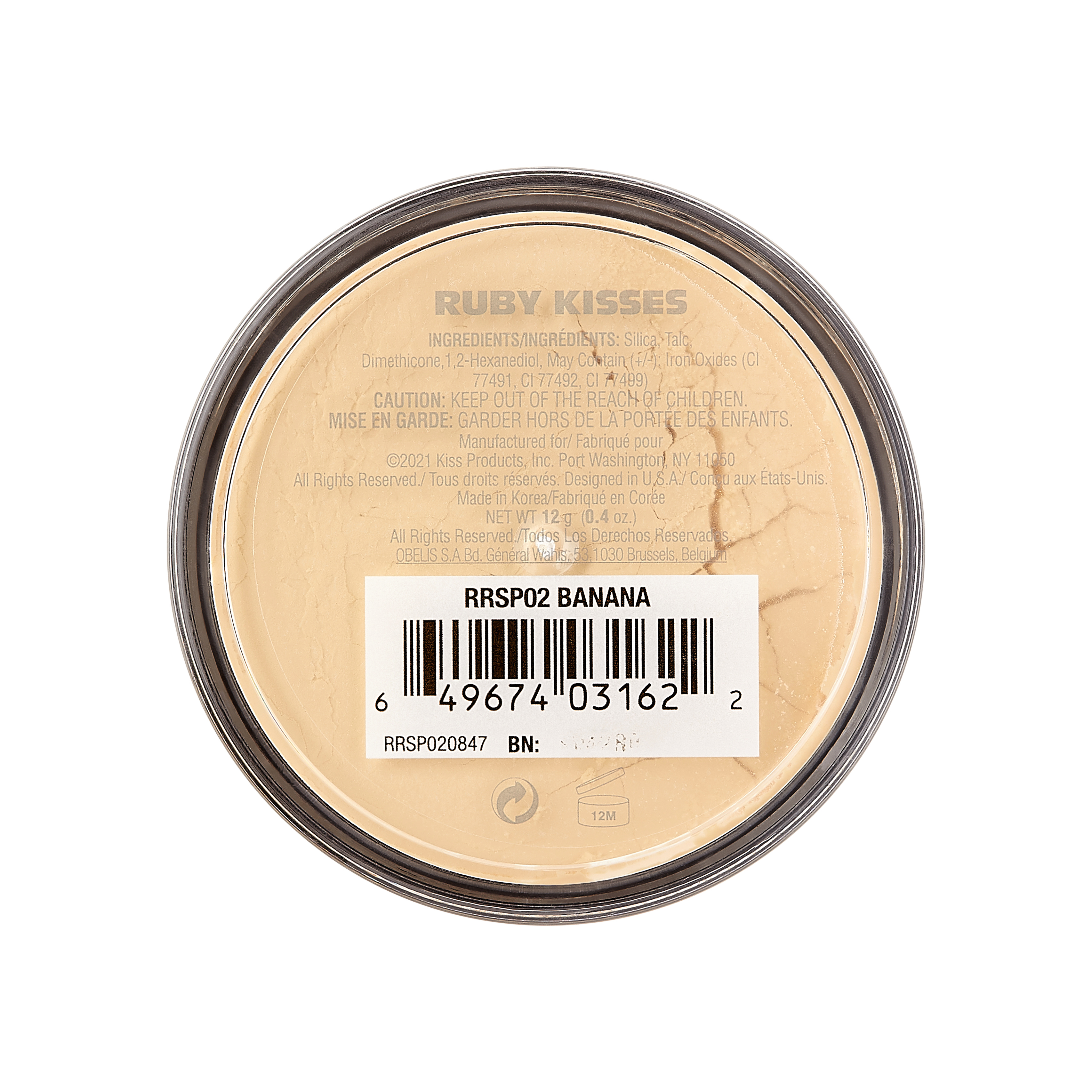 Pudra de fixare Setting Powder, Banana, 12 g, Ruby Kisses : Bebe Tei