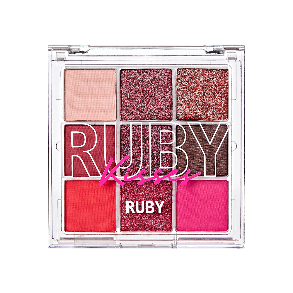 Paleta farduri de ochi cu 9 culori, Ruby, 14.4 g, Ruby Kiss : Bebe Tei