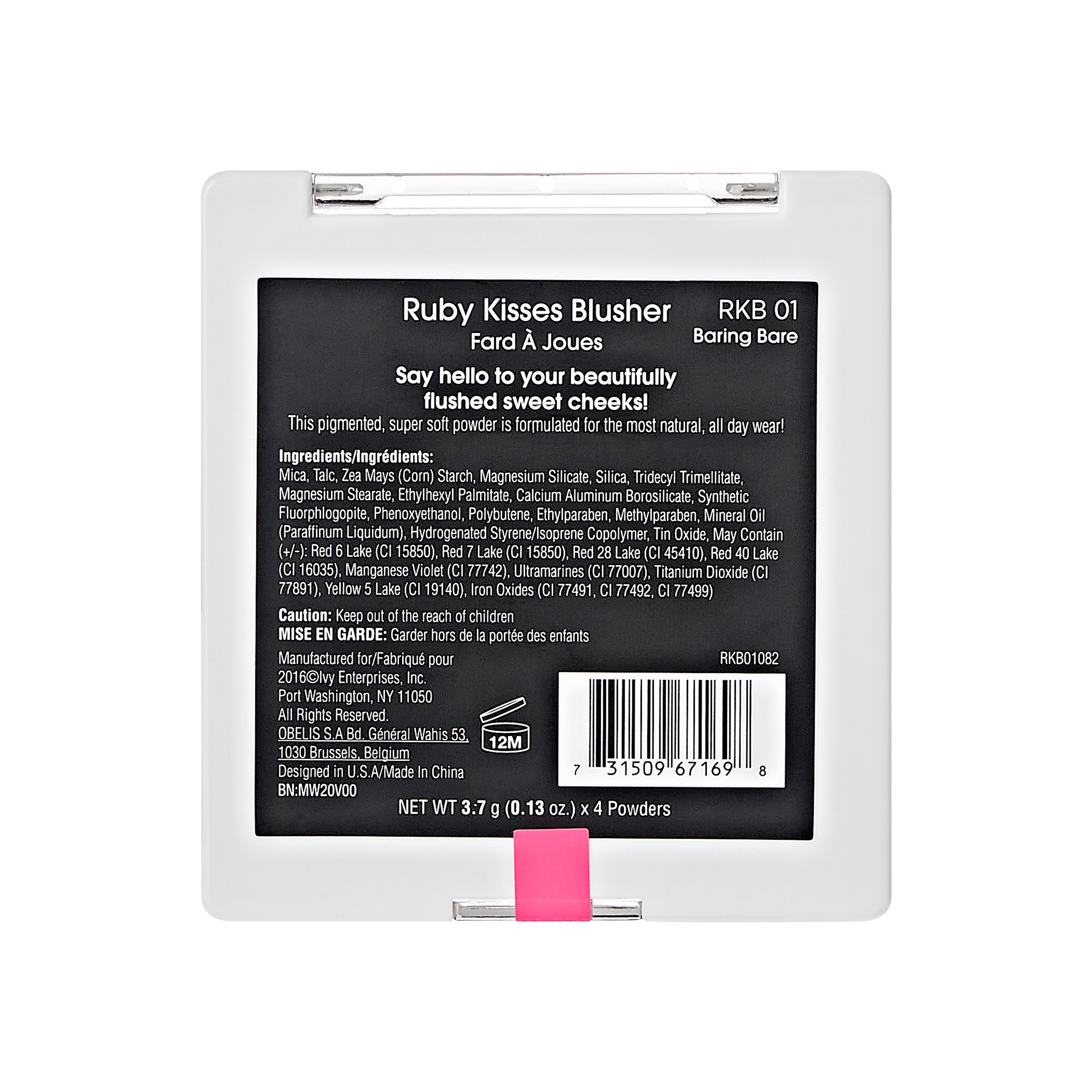 Paleta farduri de obraz, Baring Bare, 4 x3.7 g, Ruby Kisses : Bebe Tei