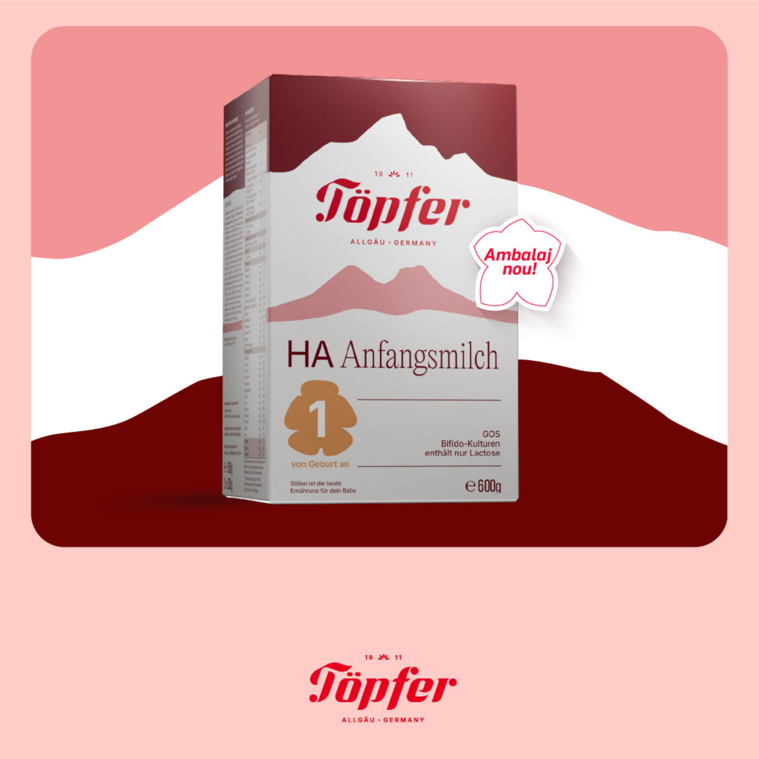 Formula de lapte praf HA1, 600 g, Topfer : Bebe Tei