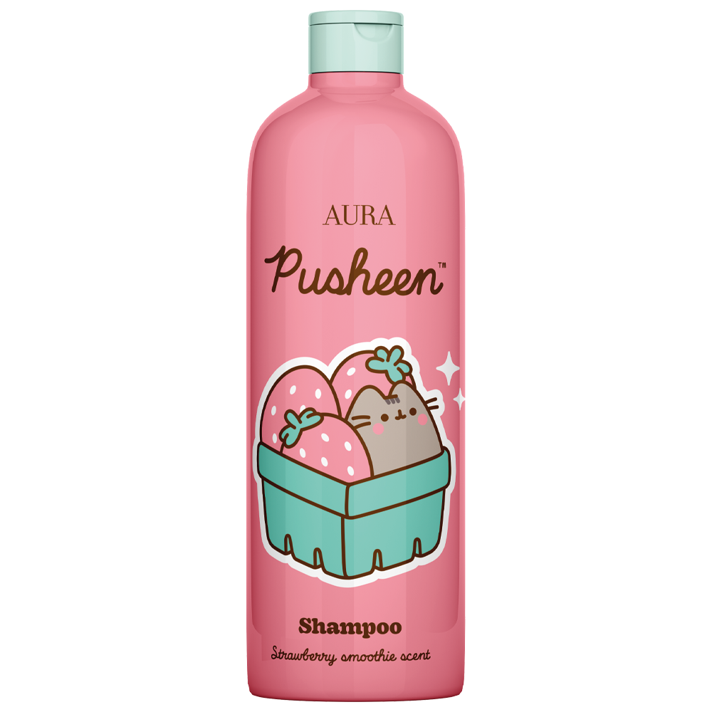 Sampon pentru par Pusheen, Capsuni, 500 ml, Aura : Bebe Tei