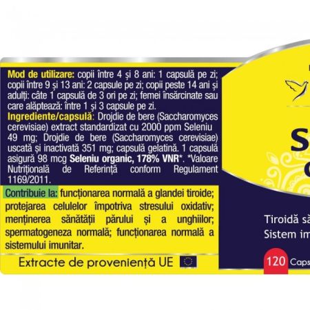 Seleniu Organic, 120 capsule, Herbagetica : Bebe Tei
