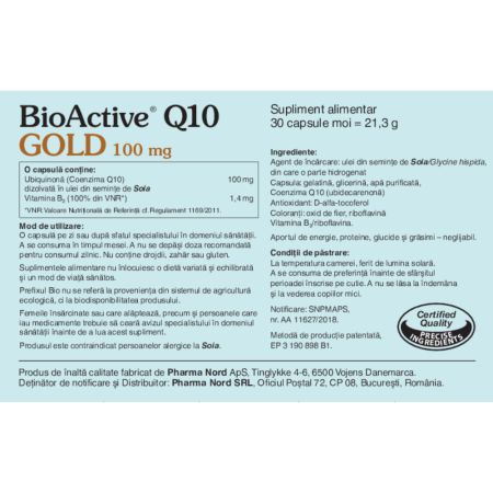 BioActive Q10 Gold, 30 capsule, Pharma Nord : Bebe Tei