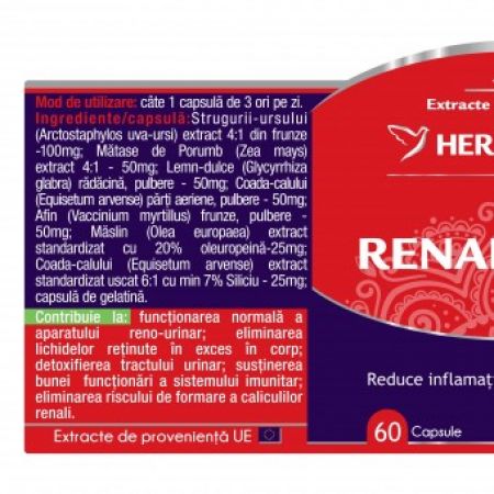 Renal Forte, 60 capsule, Herbagetica : Bebe Tei