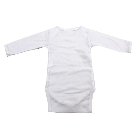 Body din bumbac cu maneca lunga Rib, 3-6 luni, Alb, Baltic : Bebe Tei