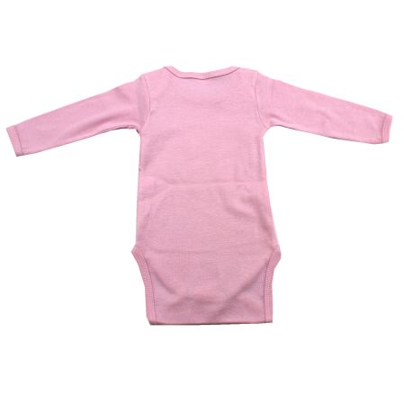 Body din bumbac cu maneca lunga Rib, 6-12 luni, Roz, Baltic : Bebe Tei