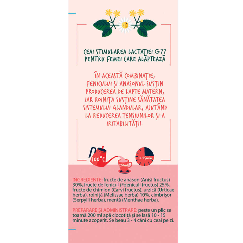 Ceai Mami si Bebe Stimularea Lactatiei, 20 plicuri, Fares : Bebe Tei