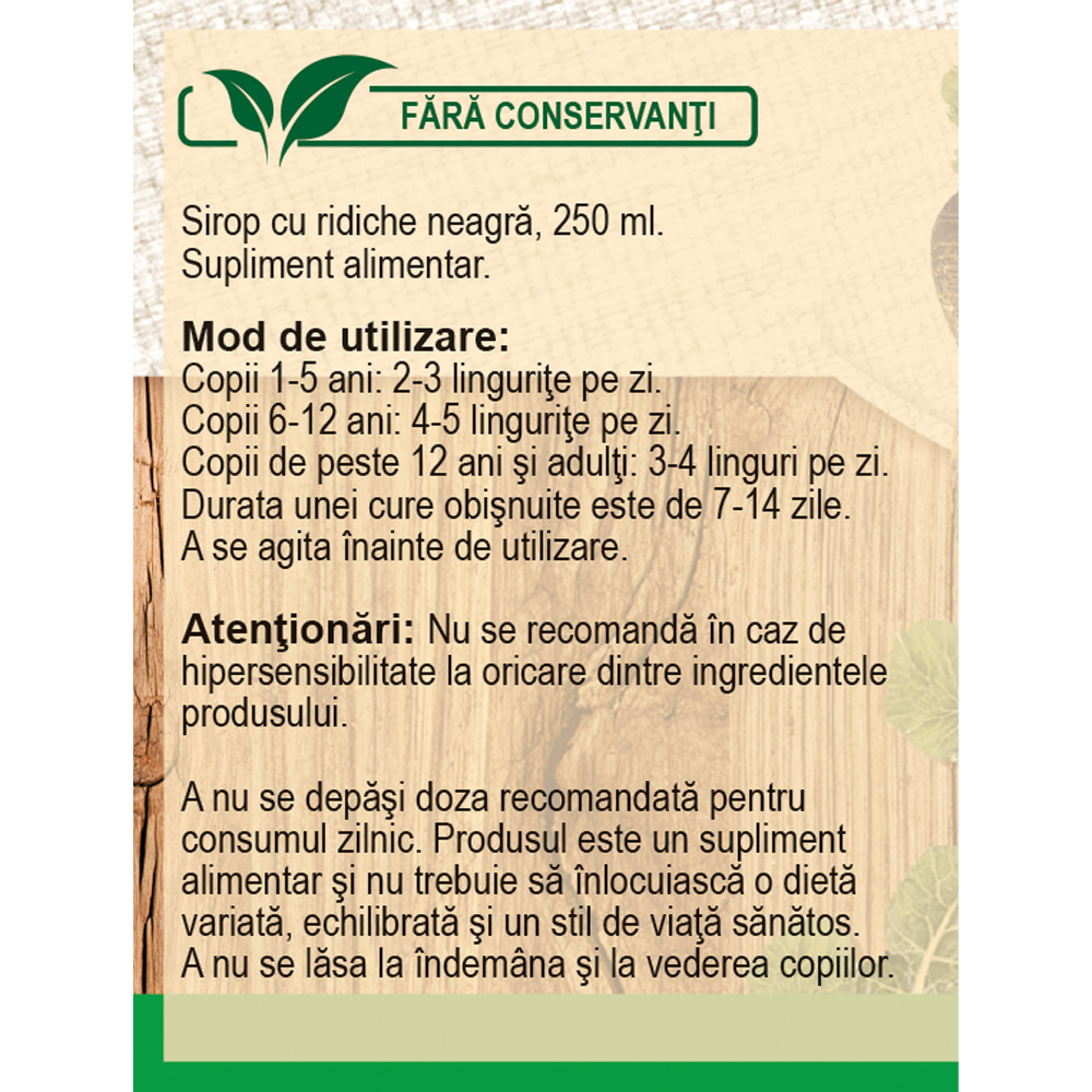 Ridiche neagra sirop, 250ml, Fares : Bebe Tei