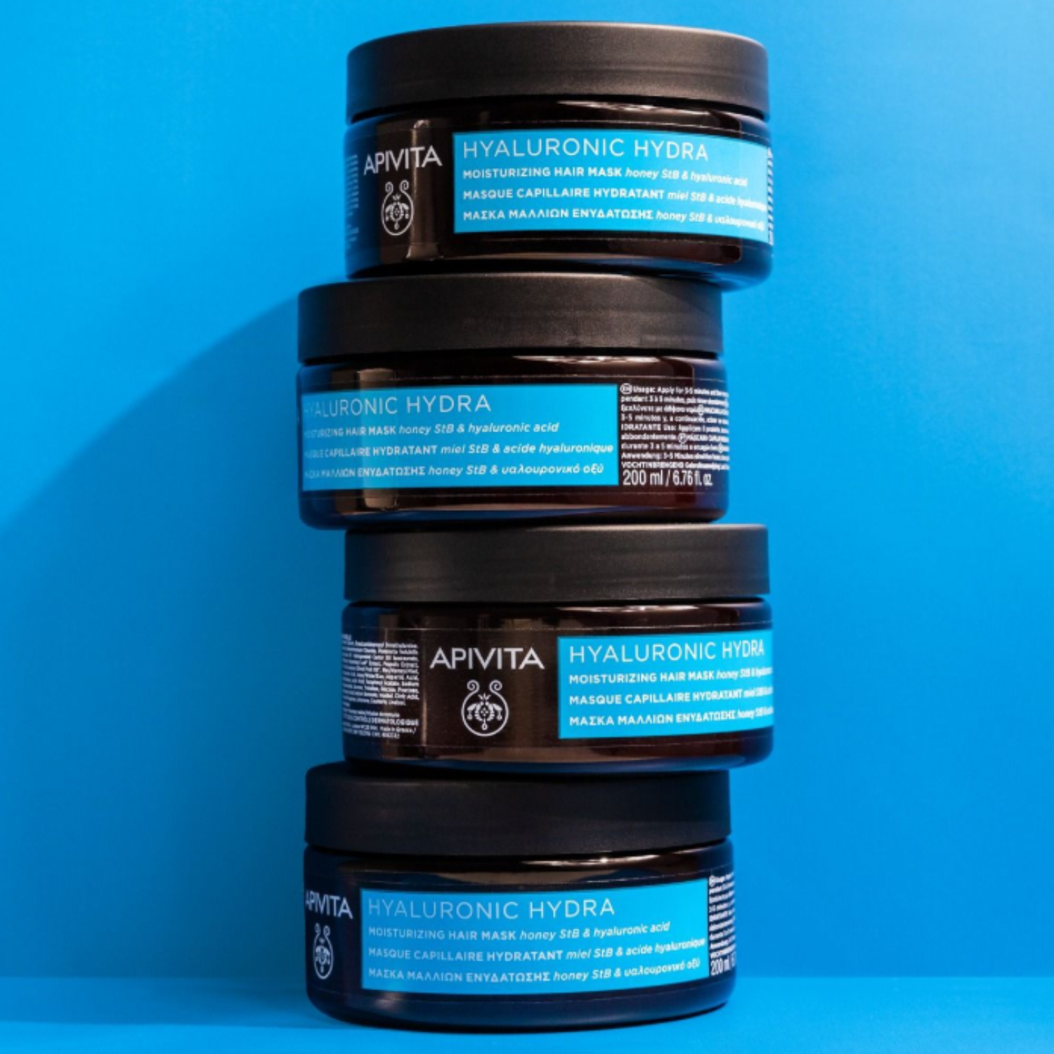 Masca hidratanta pentru par Hyaluronic Hydra, 200 ml, Apivi : Bebe Tei