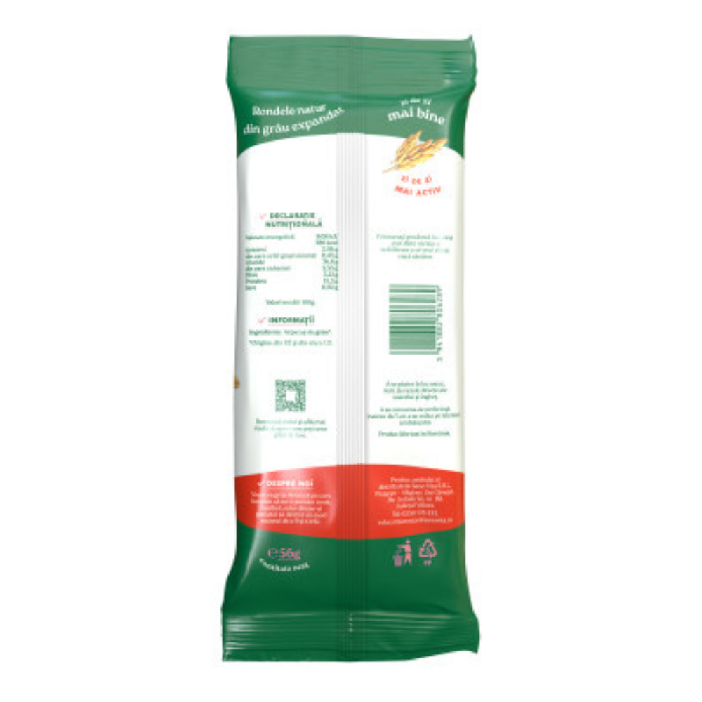 Rondele din grau expandat, 56 g, Sanovita : Bebe Tei