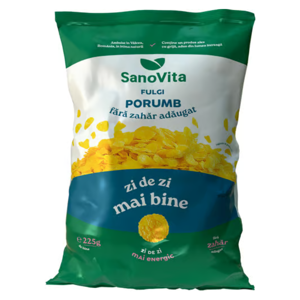 Fulgi de Porumb fara zahar adaugat, 450 g, Sanovita : Bebe Tei