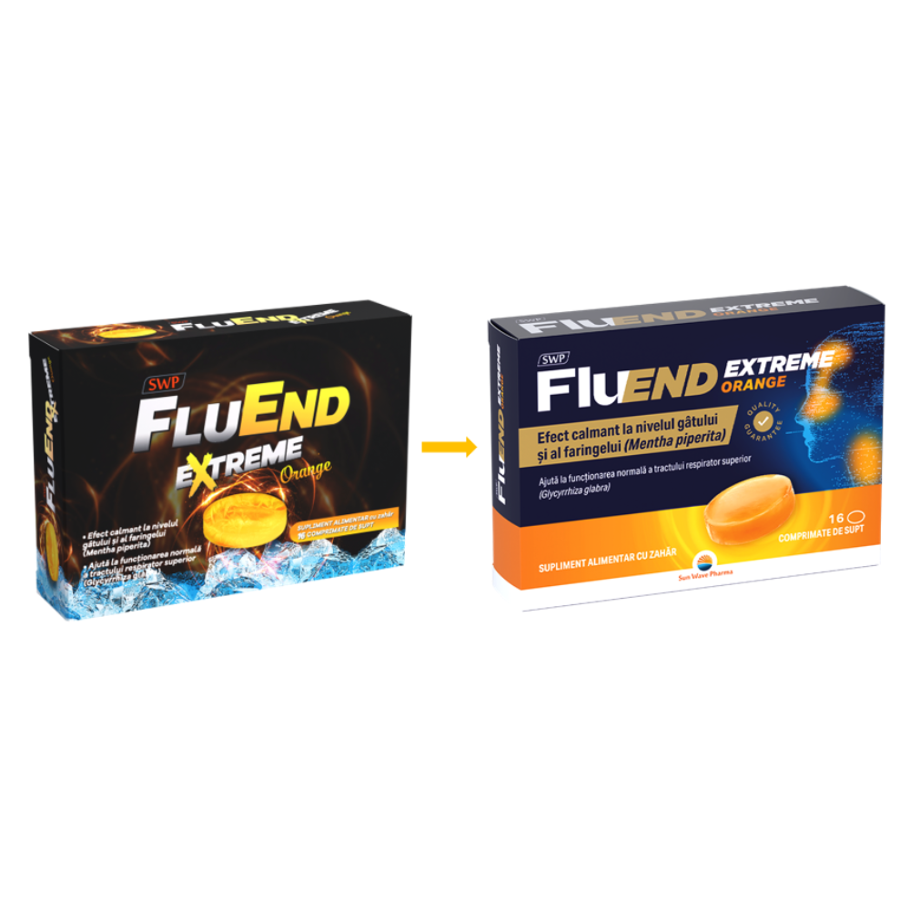 FluEnd Extreme, Portocala, 16 comprimate, Sun Wave Pharma : Bebe Tei