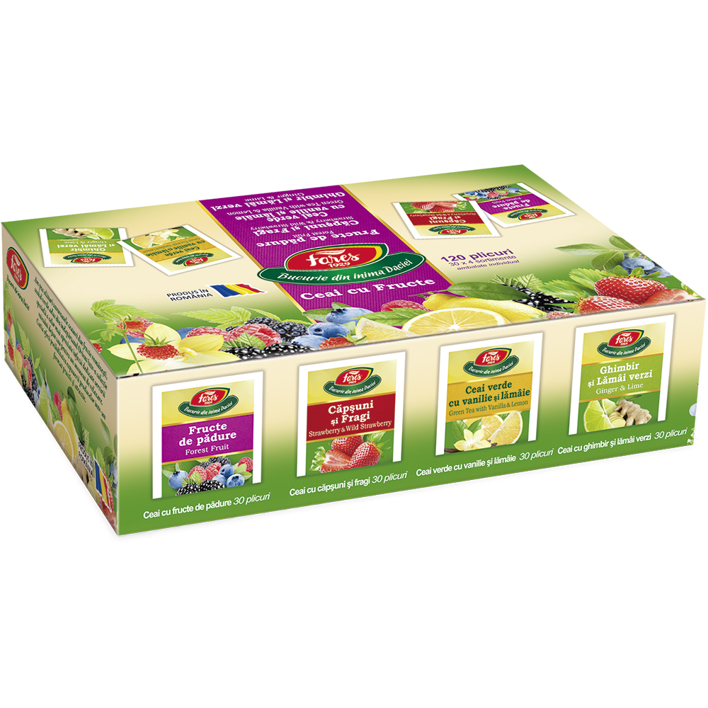 Selectie cu ceai de fructe si ceai verde Aromafruct, 120 pl : Bebe Tei