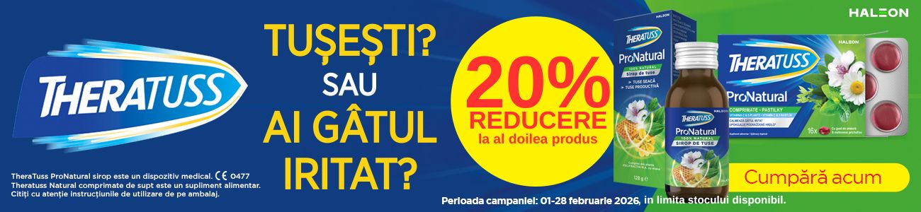 Promotie cu 20% reducere la al doilea produs Theratuss : Bebe Tei