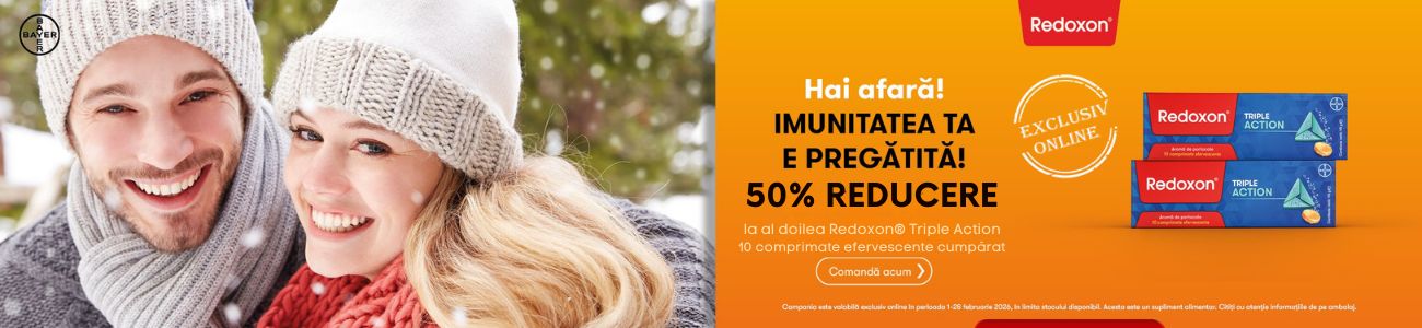 Promotie cu 50% reducere la al doilea produs Redoxon Triple : Bebe Tei