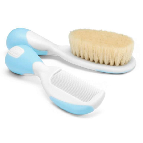 Set perie si pieptan par natural, blue, Chicco : Bebe Tei